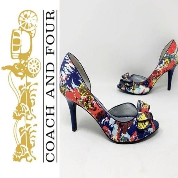 Coach and Four | Shoes | Coach Four Floralwatercolor Dorsay Pumps ...